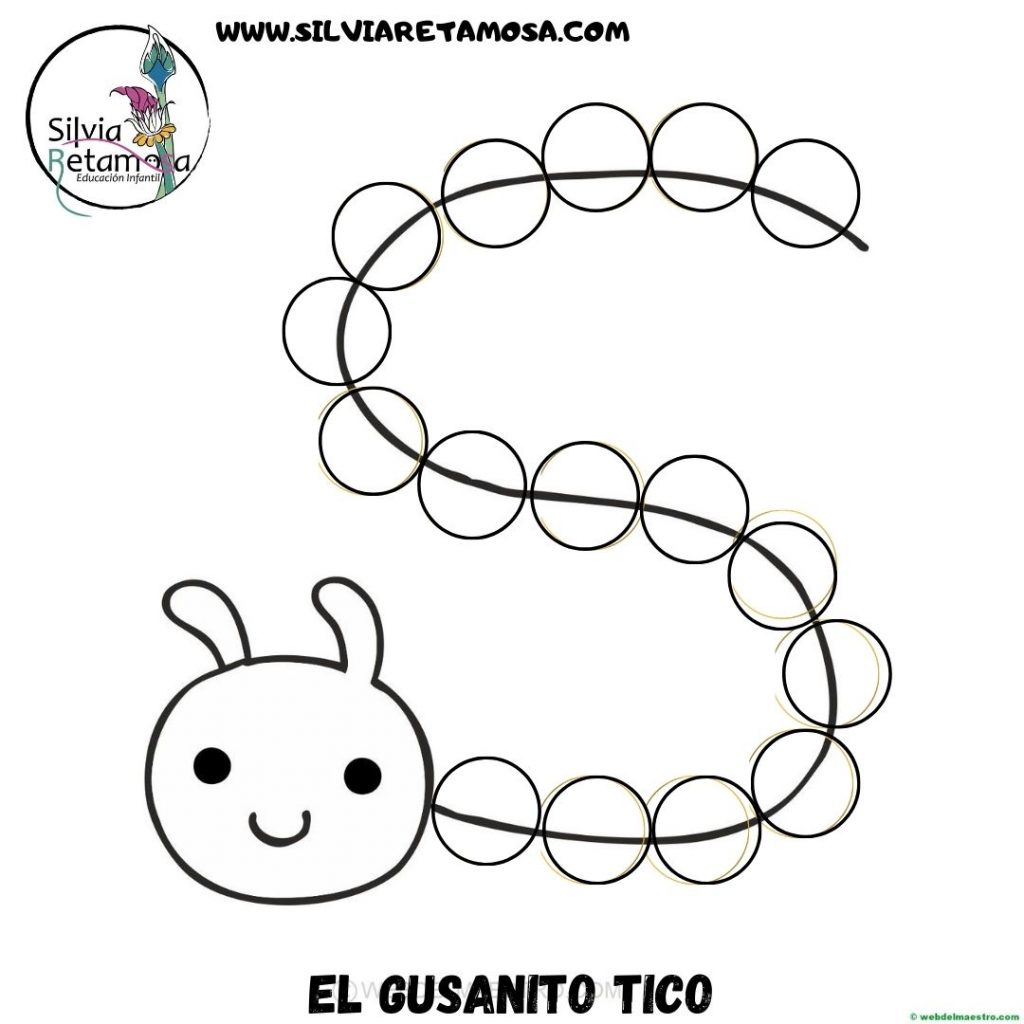 Actividades de El gusanito Tico – Silvia Retamosa Educación Infantil